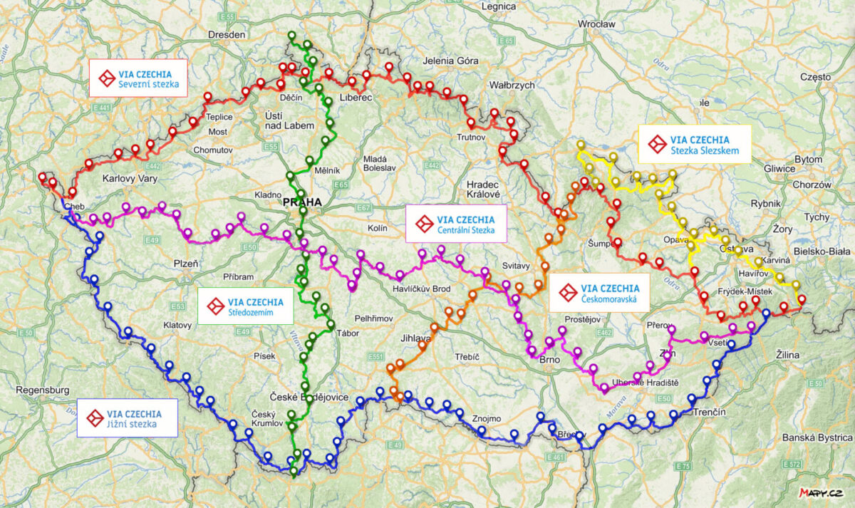 Via Czechia – turistické a poutní stezky Českem